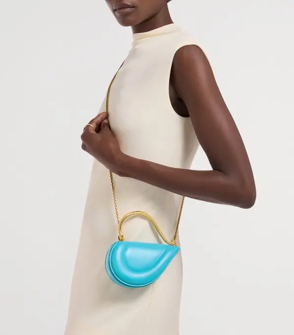 BVLGARI Mini Leather Serpenti Cuoricino Top-handle Bag - Turquoise