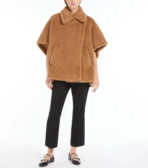 Max Mara Camel Wool-silk Cape