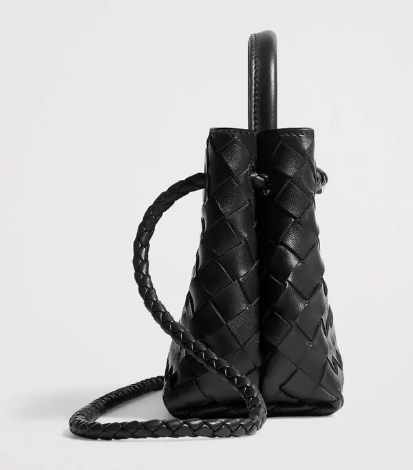 Bottega Veneta Mini Leather Andiamo Top-handle Bag With Intrecciato Weave