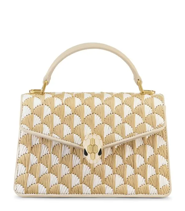 BVLGARI Mini Raffia Serpenti Forever Top-handle Bag