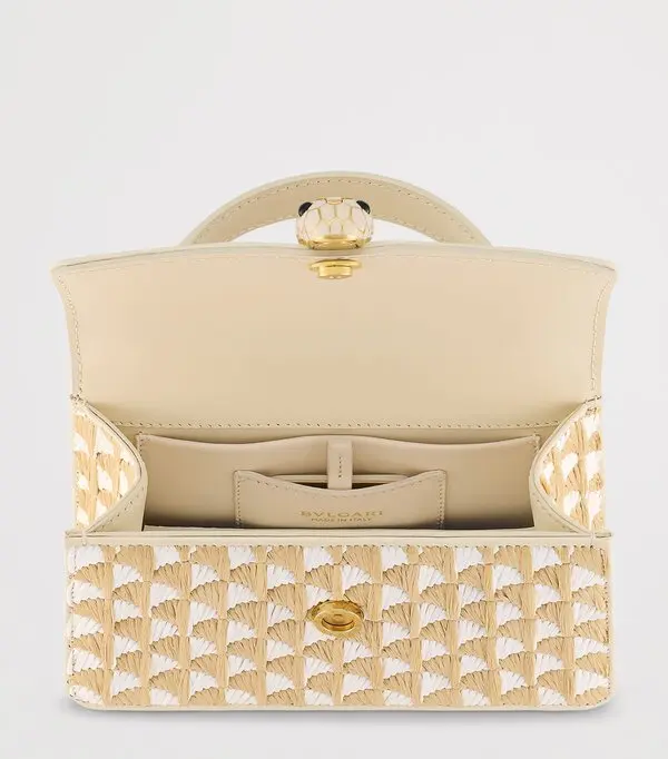 BVLGARI Mini Raffia Serpenti Forever Top-handle Bag