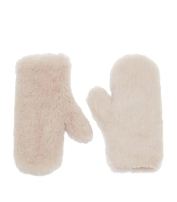 Max Mara Alpaca-wool-silk Mittens - Beige