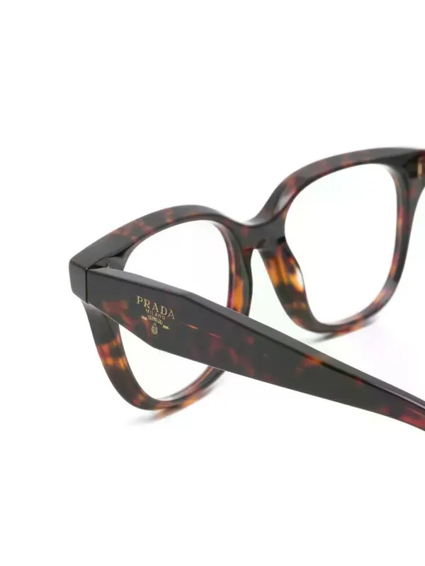 Prada Tortoiseshell-effect Square-frame Glasses