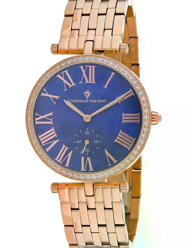 CHRISTIAN VAN SANT 36mm Hush Watch With Crystal Embellished Bezel - Blue