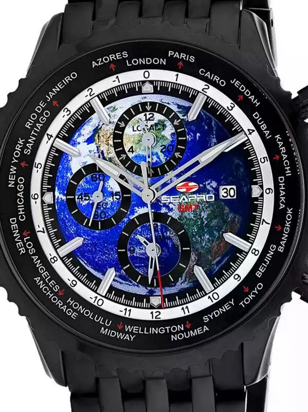 SEAPRO Meridian World Timer Gmt Chronograph Watch