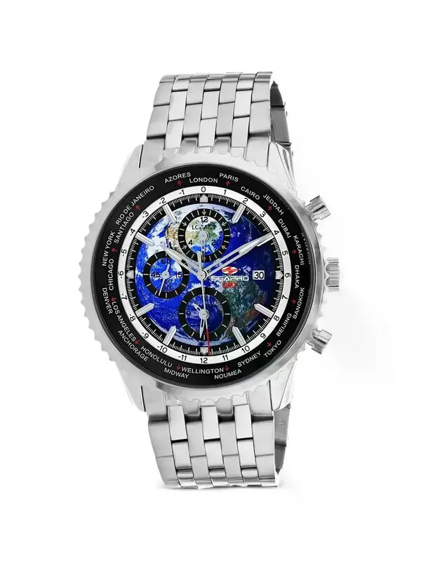 SEAPRO Meridian World Timer Gmt 47mm Watch - Blue