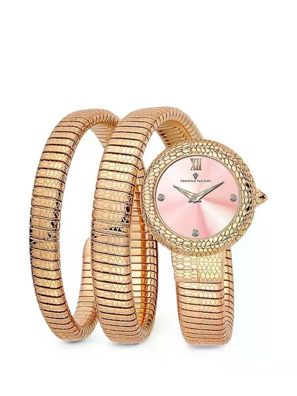 CHRISTIAN VAN SANT Naga 28mm Watch With Snake-effect Bezel - Pink
