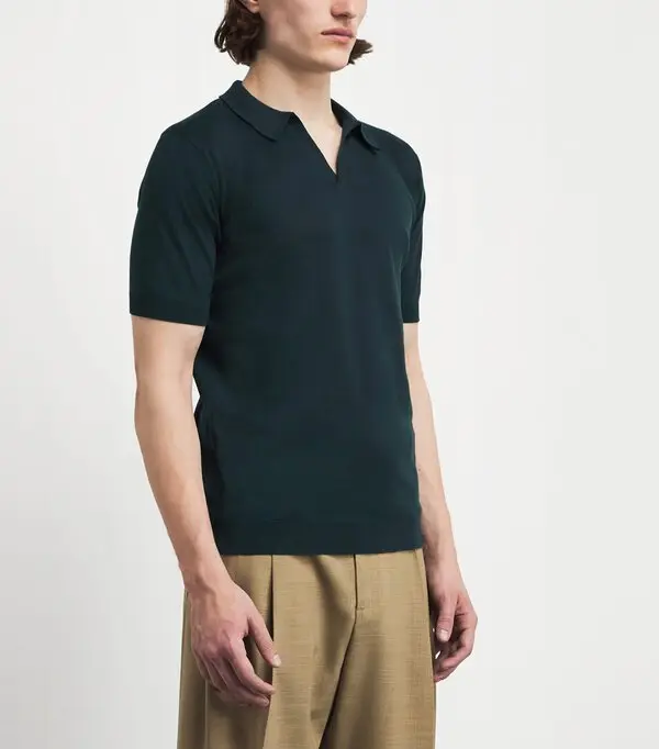 John Smedley Sea Island Cotton Noah Polo Shirt - Green