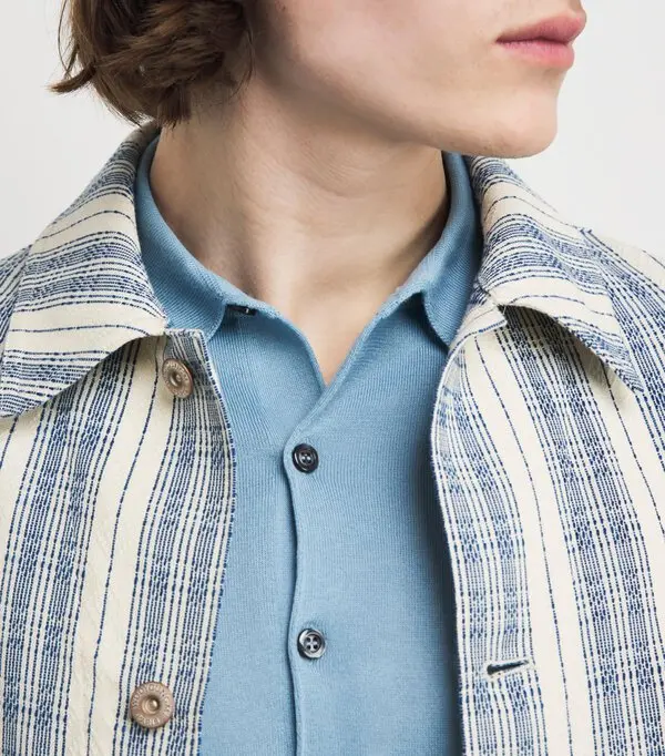John Smedley Sea Island Cotton Adrian Polo Shirt - Blue