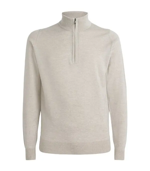 John Smedley Merino Wool Quarter-zip Sweater