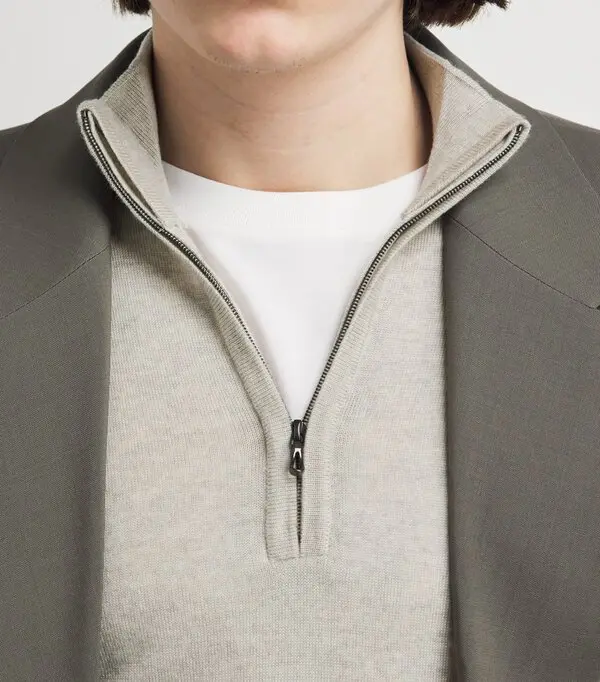 John Smedley Merino Wool Quarter-zip Sweater