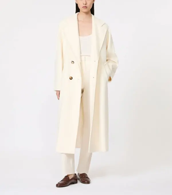 Max Mara Virgin Wool-cashmere Madame Icon Coat - White