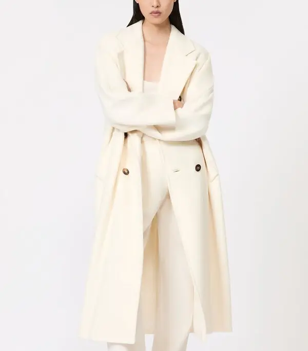 Max Mara Virgin Wool-cashmere Madame Icon Coat - White