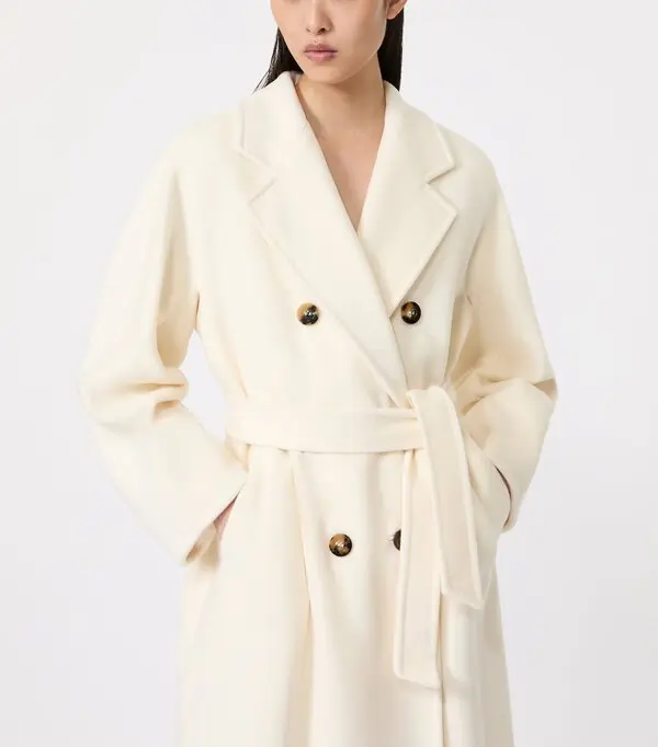 Max Mara Virgin Wool-cashmere Madame Icon Coat - White
