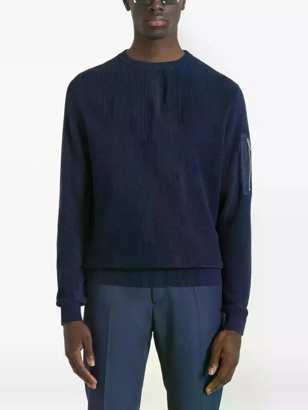 ANTONY MORATO Ribbed Zip-pocket Jumper - Blue