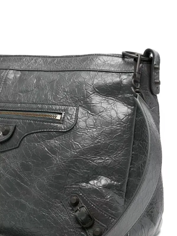 Balenciaga Medium Le City Moto Leather Messenger Bag
