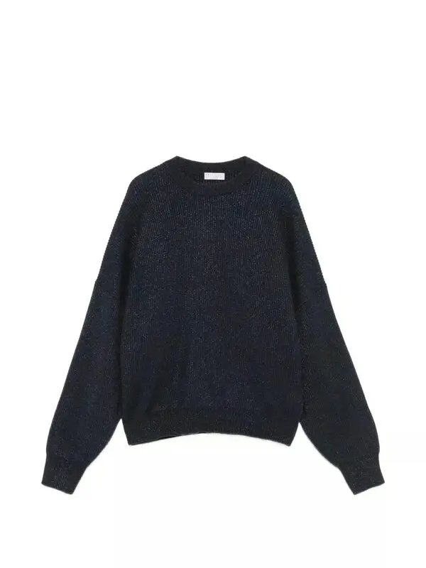 Brunello Cucinelli Metallic Ribbed Knit Sweater