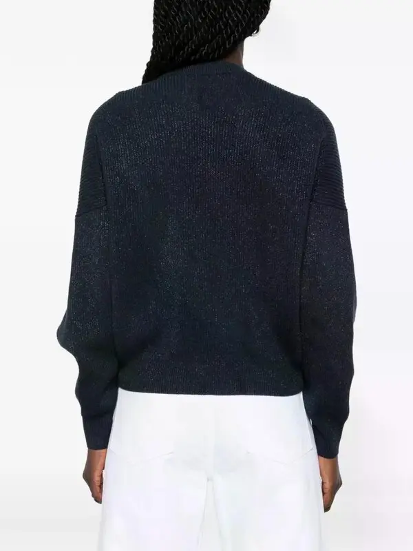 Brunello Cucinelli Metallic Ribbed Knit Sweater