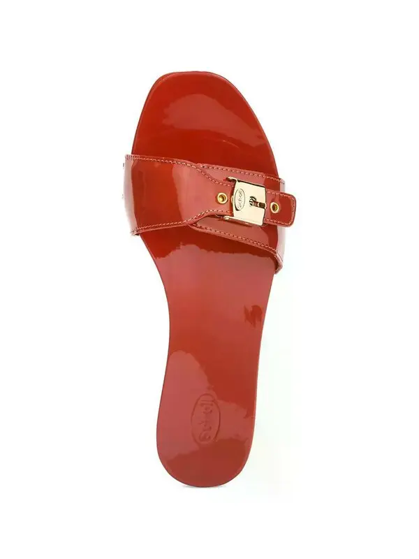 DR. SCHOLL'S SHOES Pescura Cameron Patent Leather Sandals - Red