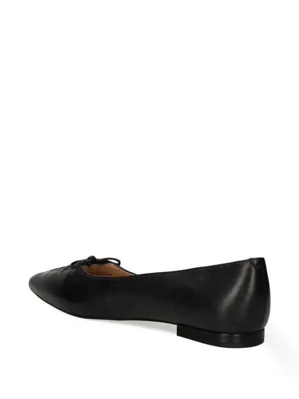 Ralph Lauren Lace-up Pointed-toe Ballet Flats - Black