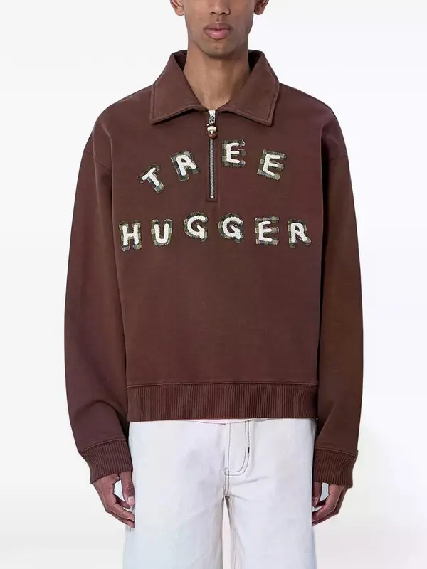 STORY MFG. Geo Embroidered Half-zip Sweatshirt