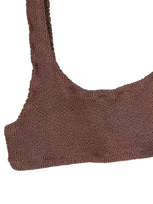 MC2 SAINT BARTH Naima Smocked Bikini Top - Brown