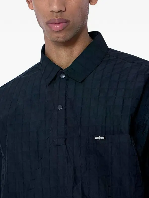 METALWOOD STUDIO Snap Textured Polo Shirt