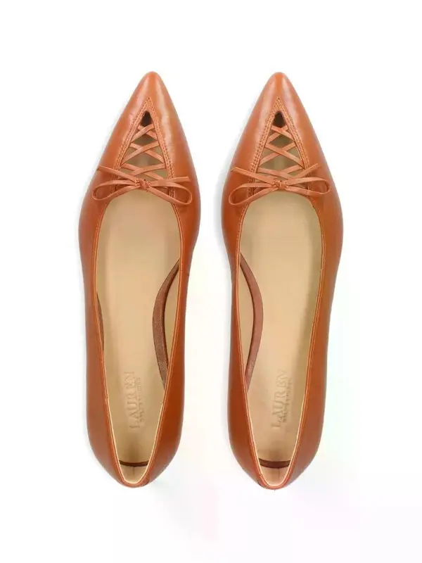 Ralph Lauren Lace-up Pointed-toe Ballet Flats