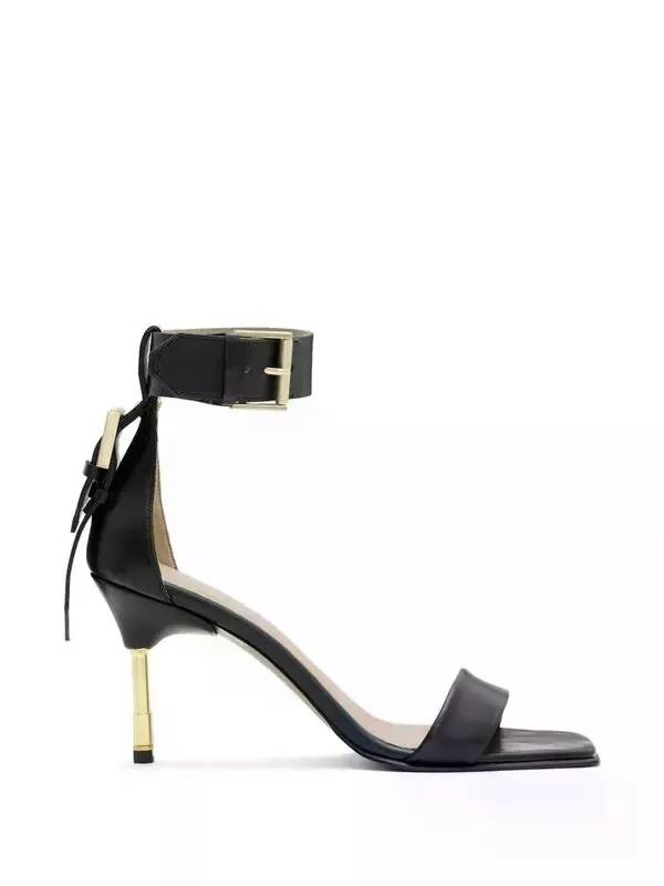 ALLSAINTS Buckle-strap Square-toe Sandals - Black