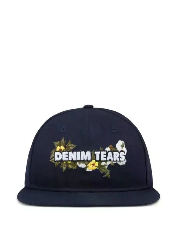 DENIM TEARS Floral Embroidered Cap - Blue
