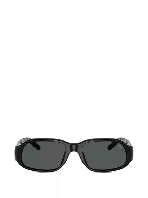DIESEL® Rectangular Frame Sunglasses With Contrasting Metal Components - Black