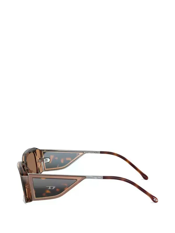 DIESEL® Tortoiseshell-effect Rectangle Frame Sunglasses - Brown
