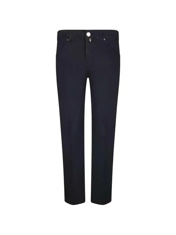 Jacob Cohen Logo-patch Cotton Trousers - Blue