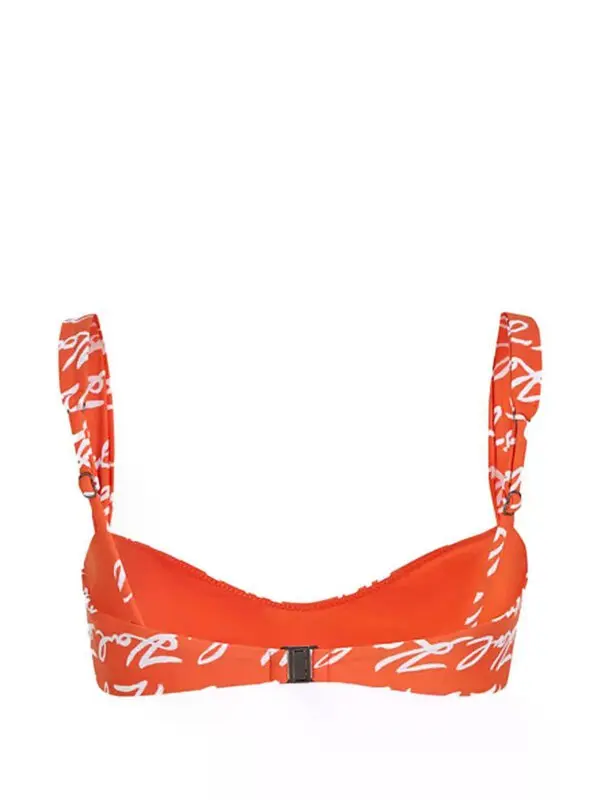 Karl Lagerfeld Logo Print Bikini Top