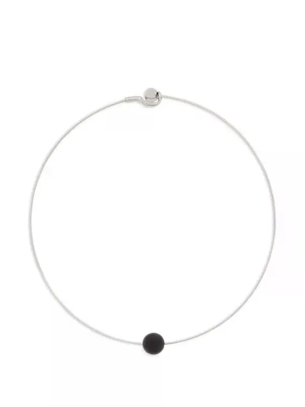 LEMAIRE Onyx Pendant Choker Necklace - Silver