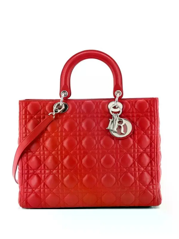 Dior Lady Large Tote Bag - Red