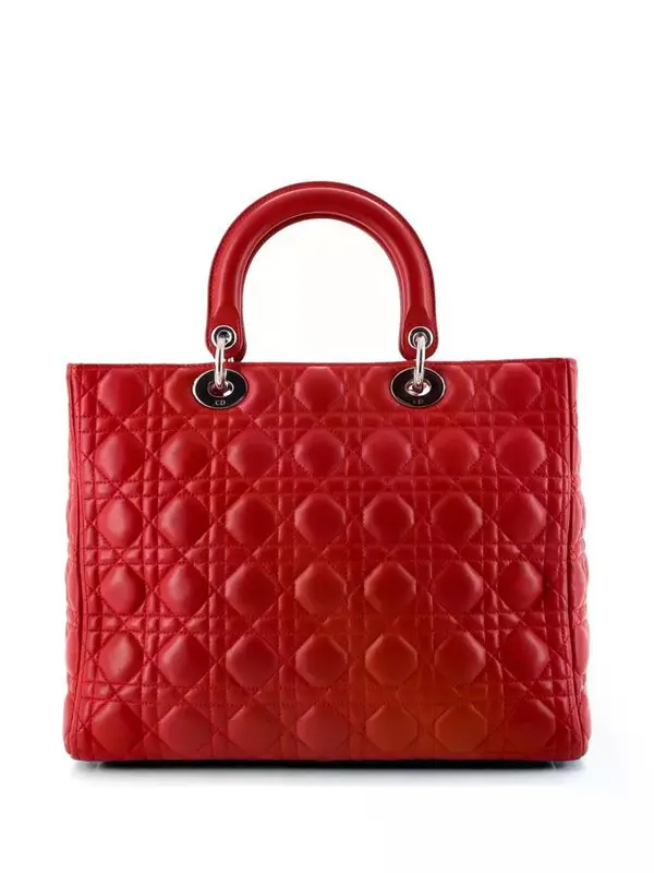 Dior Lady Large Tote Bag - Red