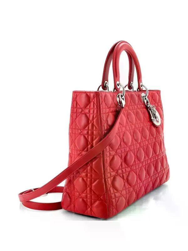 Dior Lady Large Tote Bag - Red