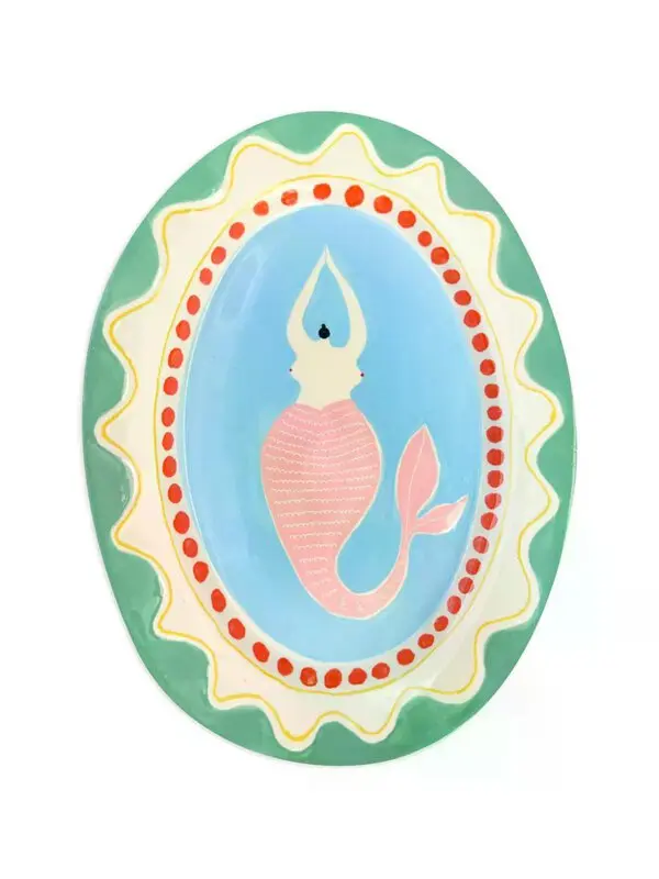 LAETITIA ROUGET Large Mermaid-print Decorative Plate - Blue