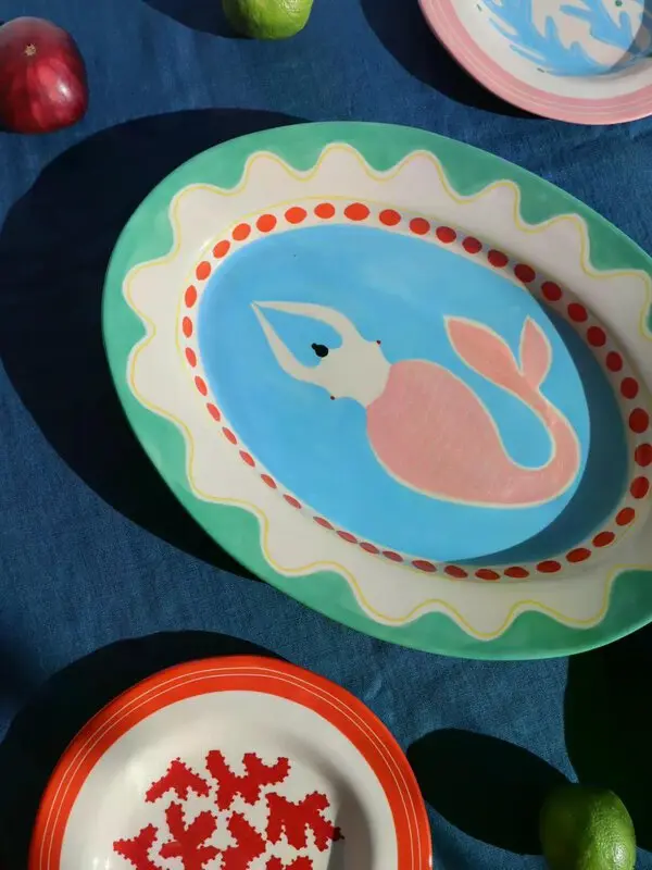 LAETITIA ROUGET Large Mermaid-print Decorative Plate