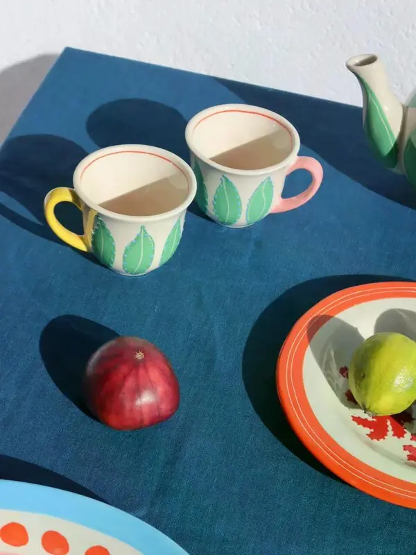 LAETITIA ROUGET Leaf-print Mugs