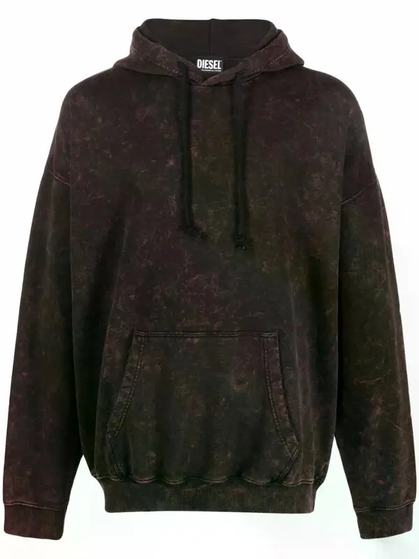 DIESEL® Marbled Effect Cotton Hoodie - Brown