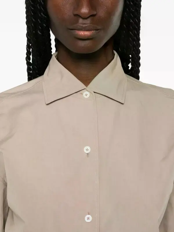 JIL SANDER Khaki Beige Cotton Boxy Fit Shirt