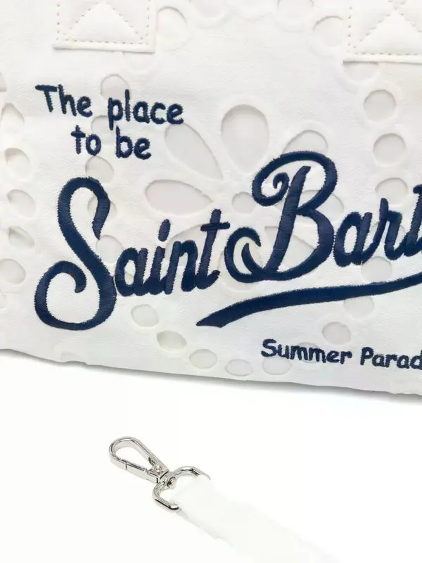 MC2 SAINT BARTH Colette" Embroidered Broderie Anglaise Tote Bag
