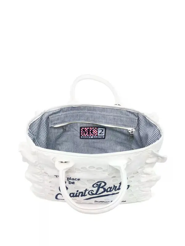 MC2 SAINT BARTH Colette" Embroidered Broderie Anglaise Tote Bag