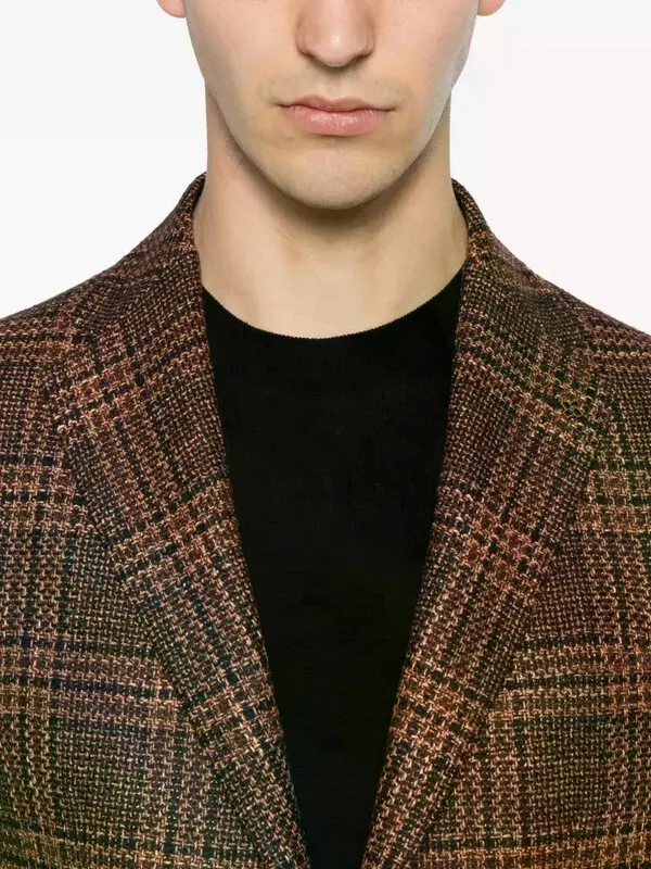 Tagliatore Check-pattern Notched-lapel Blazer