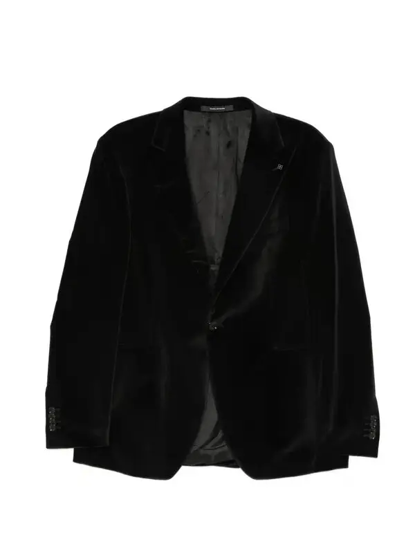 Tagliatore Velvet-effect Peak-lapel Jacket - Black