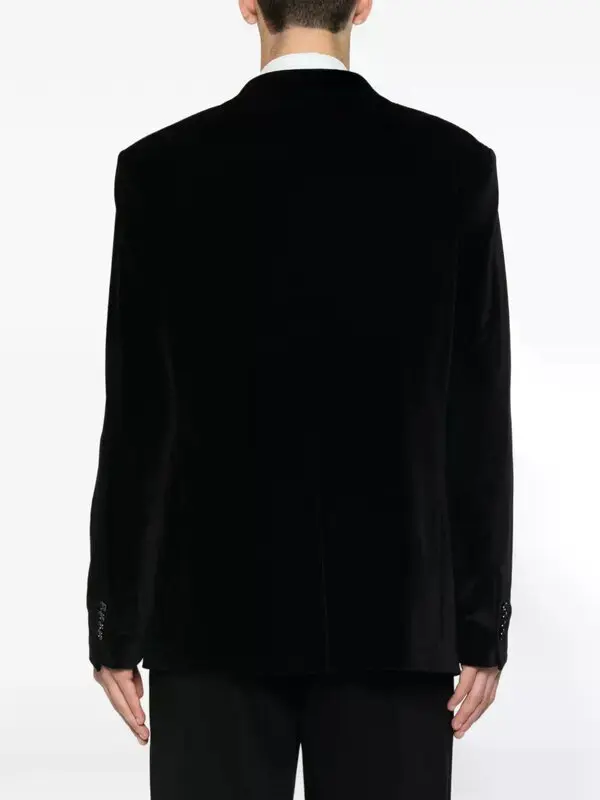 Tagliatore Velvet-effect Peak-lapel Jacket - Black