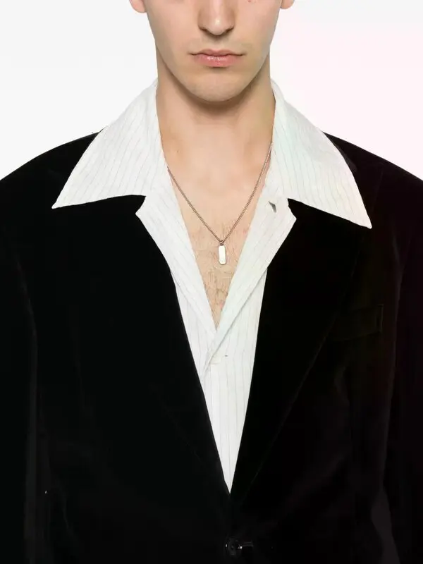 Tagliatore Velvet-effect Peak-lapel Jacket - Black