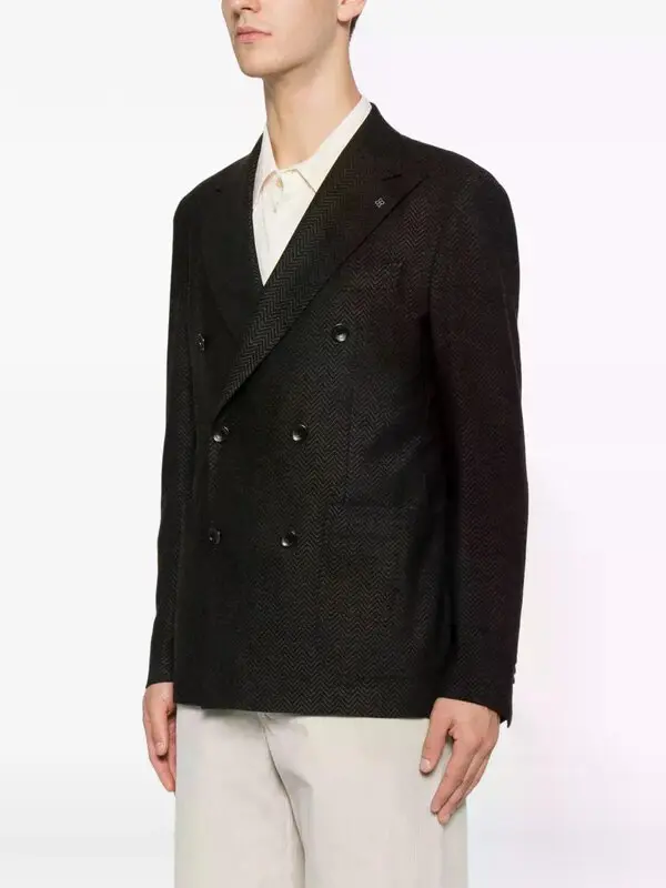Tagliatore Herringbone-pattern Double-breasted Blazer
